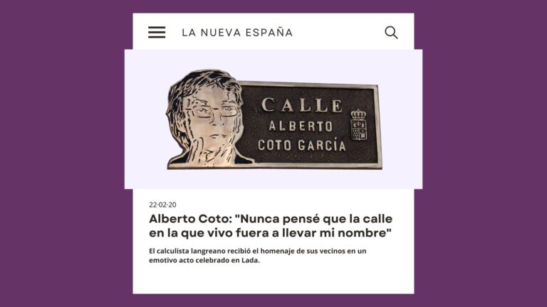 ¡Calle Alberto Coto! - Alberto Coto - Matemático y cálculo mental