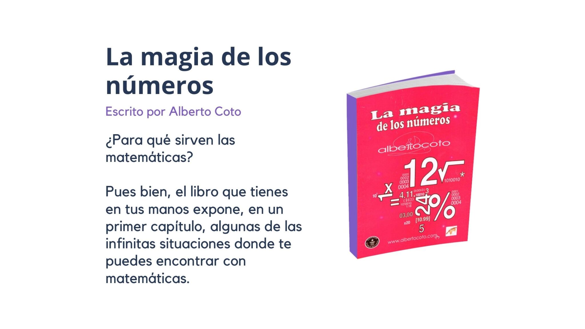 Libro La Magia de los Números Alberto Coto - ¡Consíguelo ahora!